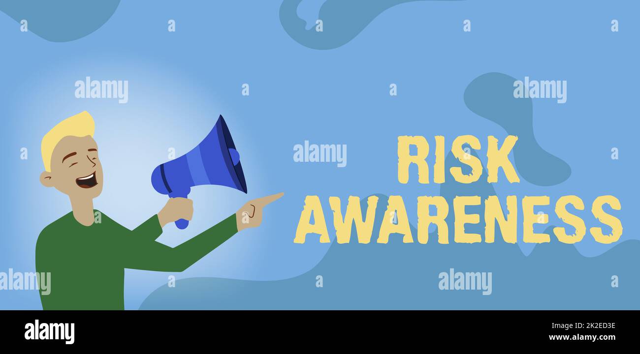 Handwriting text Risk Awareness. Business approach recognizing factors ...