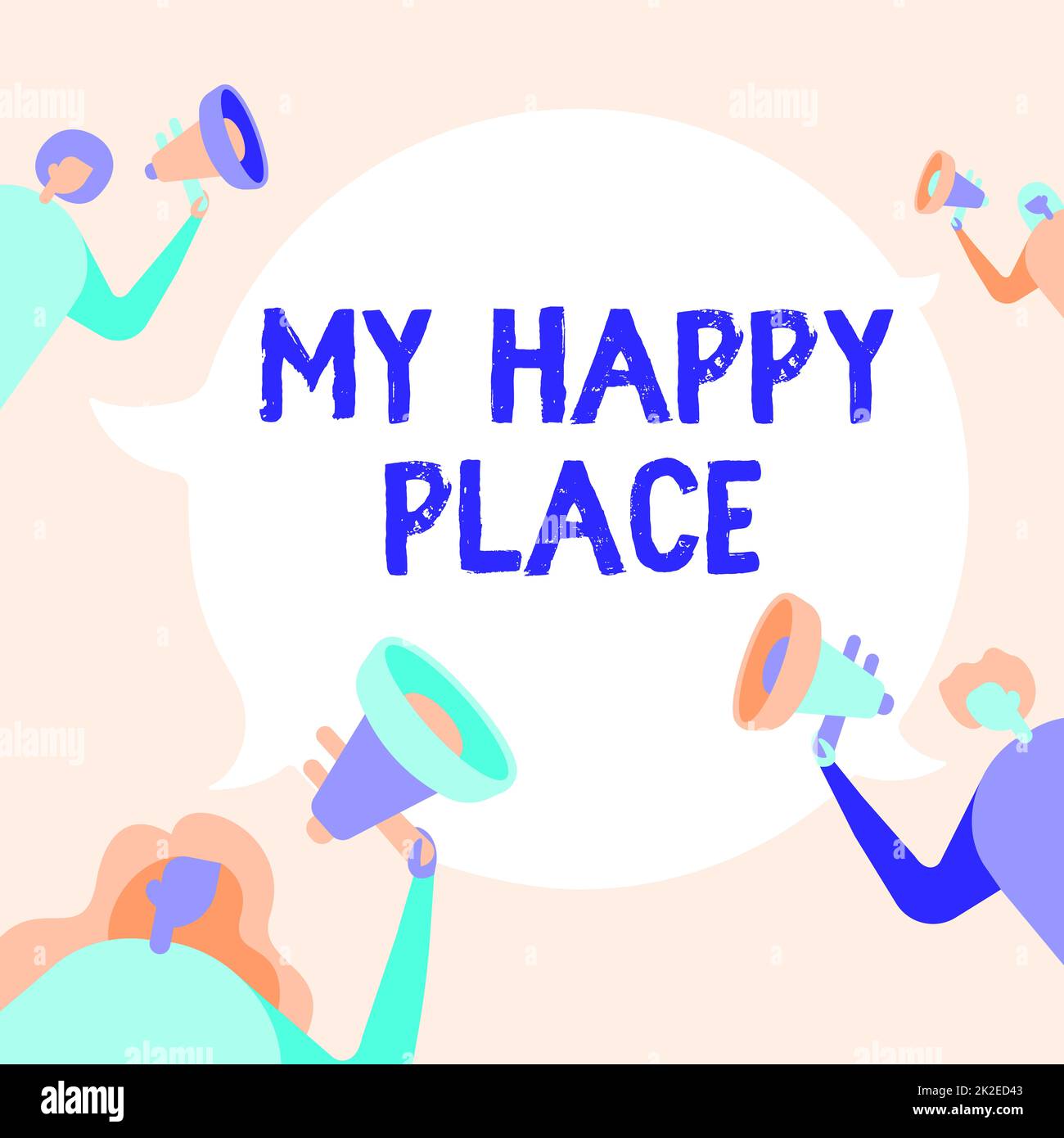 Hand writing sign My Happy Place. Word Written on Space where you feel ...