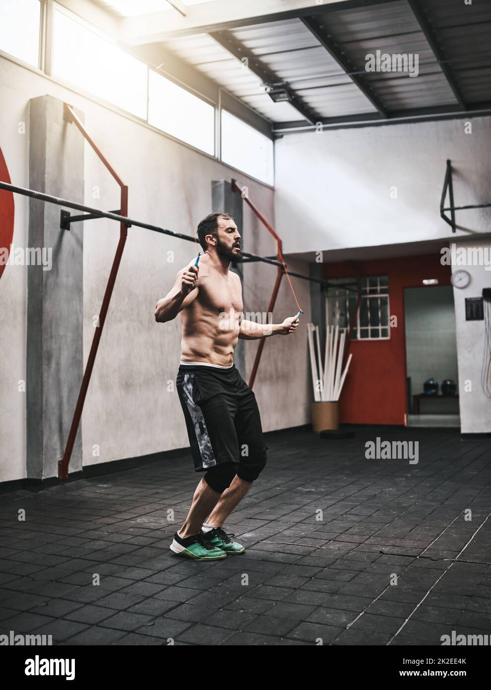 Exercise young man gym jump hi-res stock photography and images - Alamy