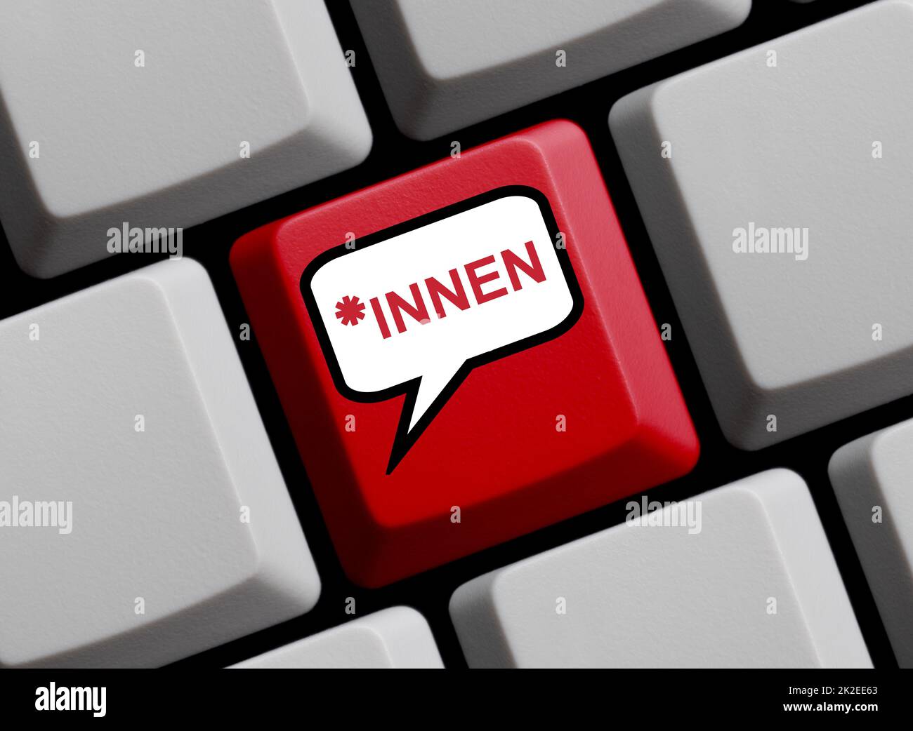 *Innen - German gender ending on computer keyboard 3D illustration ...