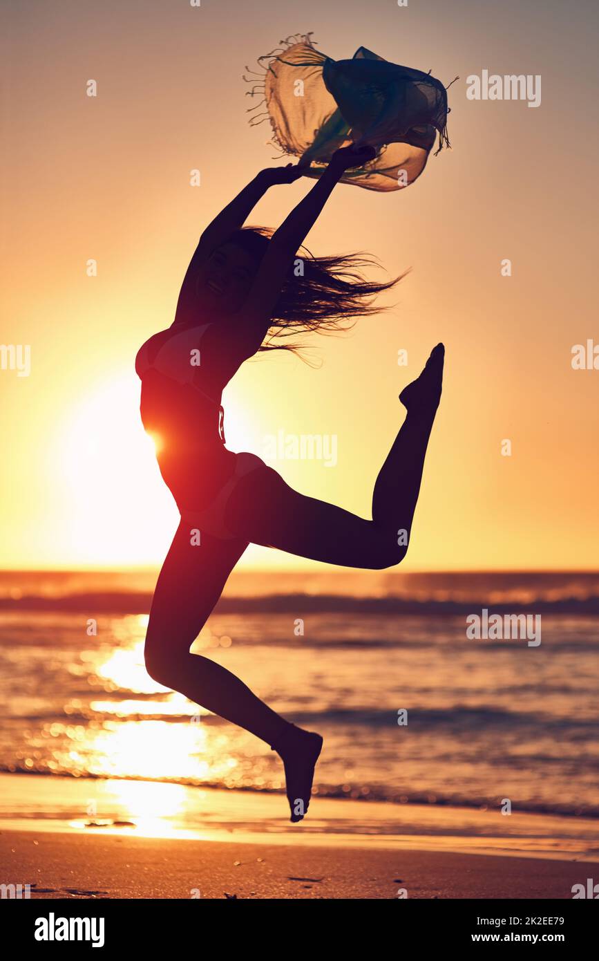 Jumping Silhouette Beach