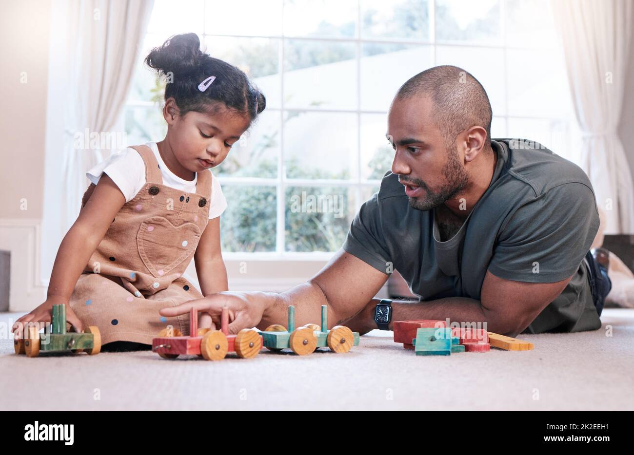 Dad kid playing toys home hi-res stock photography and images - Alamy