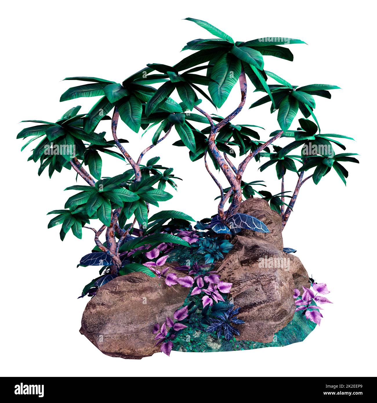 3D Rendering Alien Plants on White Stock Photo - Alamy