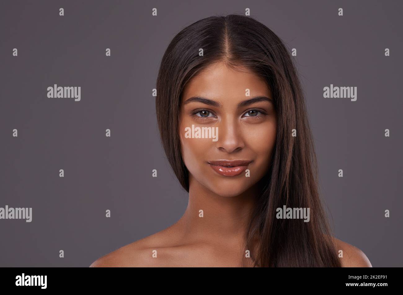 Beautiful woman natural portrait studio hi-res stock photography and ...