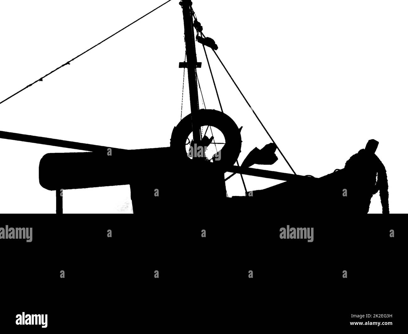 Rustic Fish Boat Silhouette Isolated Graphic Stock Photo - Alamy