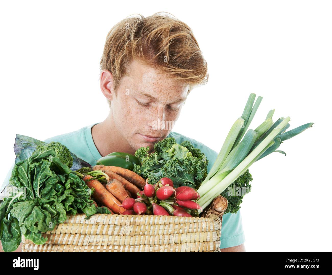 Theres nothing like fresh produce. A handsome young red-headed man ...