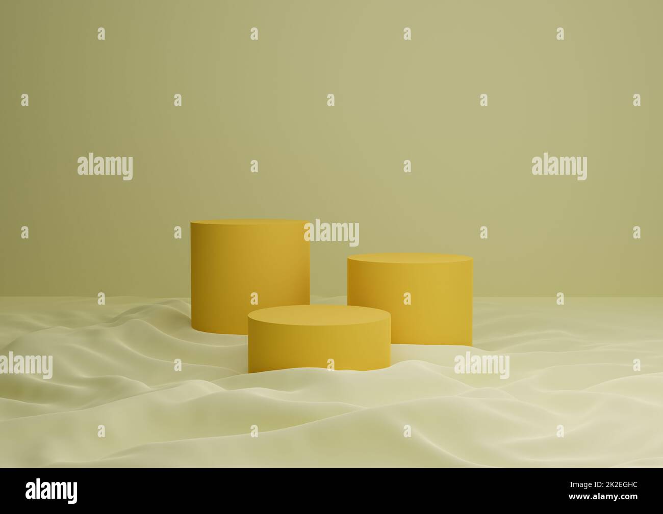 Yellow Composition of Three Podiums or Stands for Product Display ...