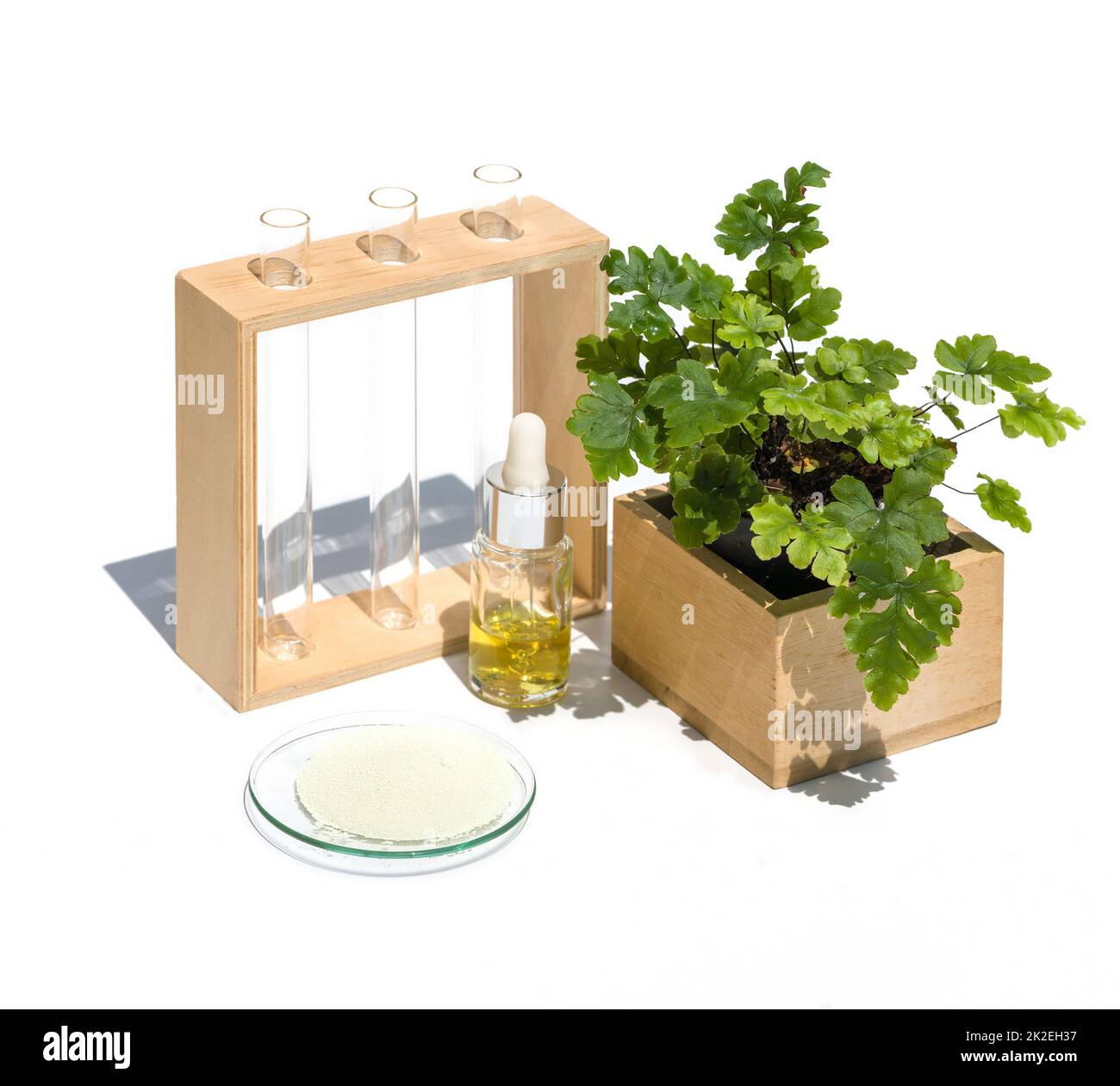 Chemicals for beauty care on the table. Yellow Color Powder, cosmetic ...