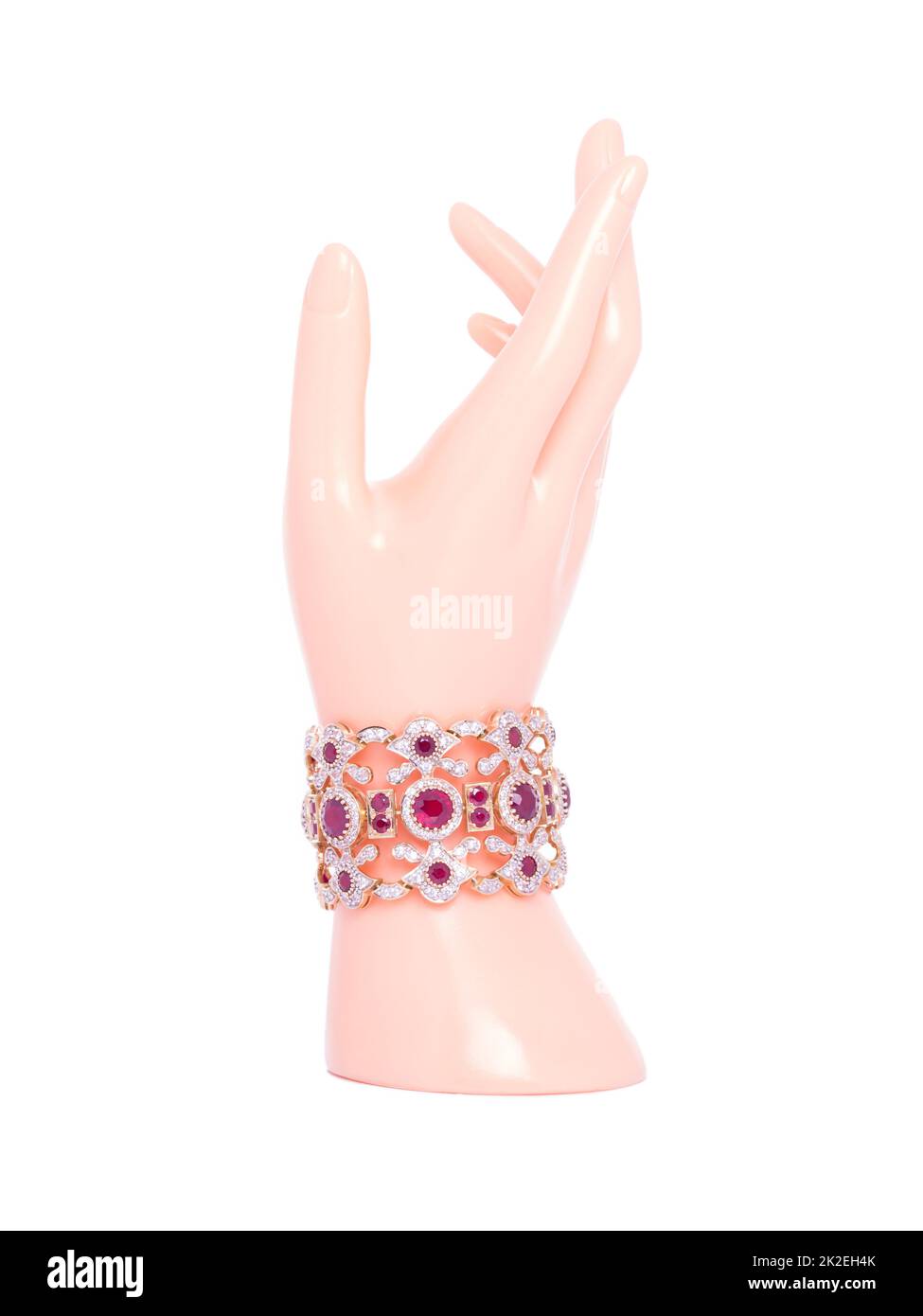 Ruby Sapphire with white zircon bracelet on plastic mannequin female ...