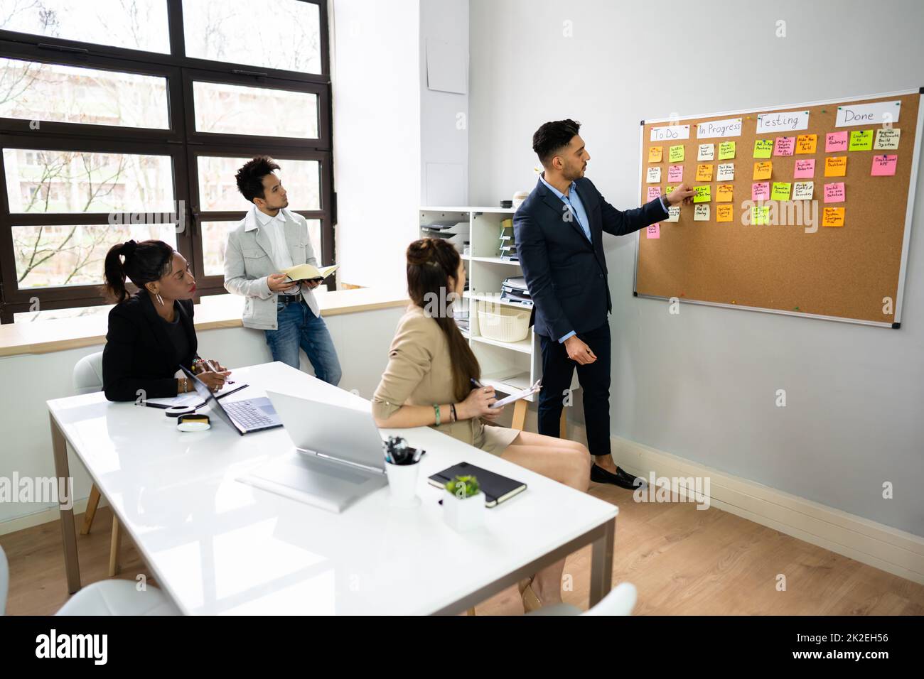 Kanban White Board Task Plan Stock Photo - Alamy