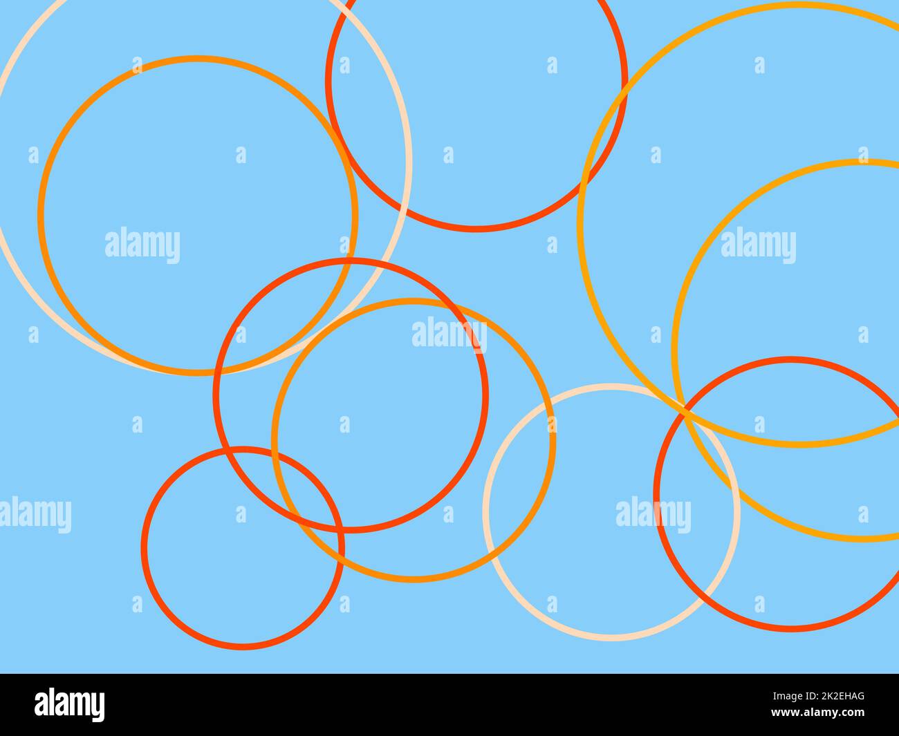 Abstract orange circles with light sky blue background Stock Photo - Alamy