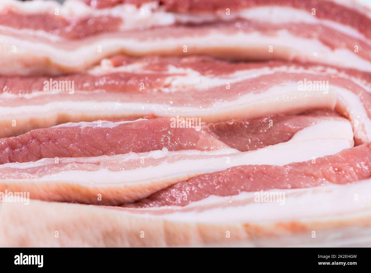 Closeup pieces of raw pork belly Stock Photo - Alamy