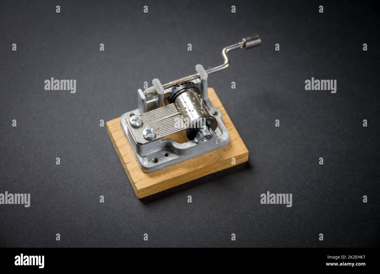 Traditional music box isolated on black Stock Photo - Alamy