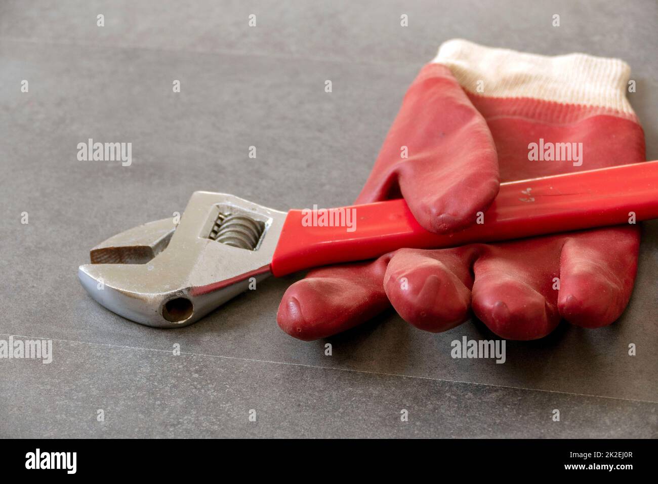 For work safety, it is necessary to work with gloves, a wrench, thick ...