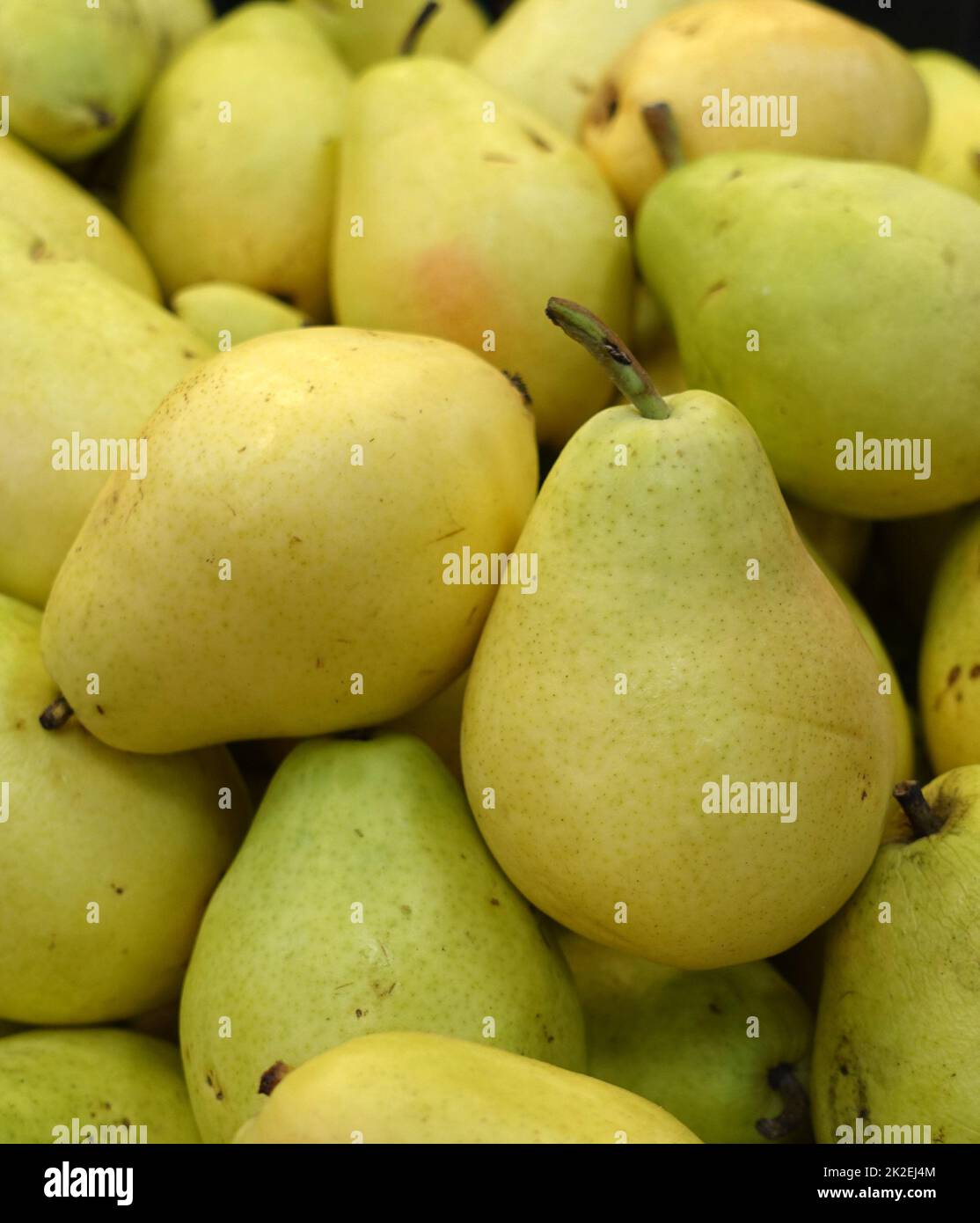 greengrocer, ripe pear,pear fruit ready for sale,light yellow pears in ...