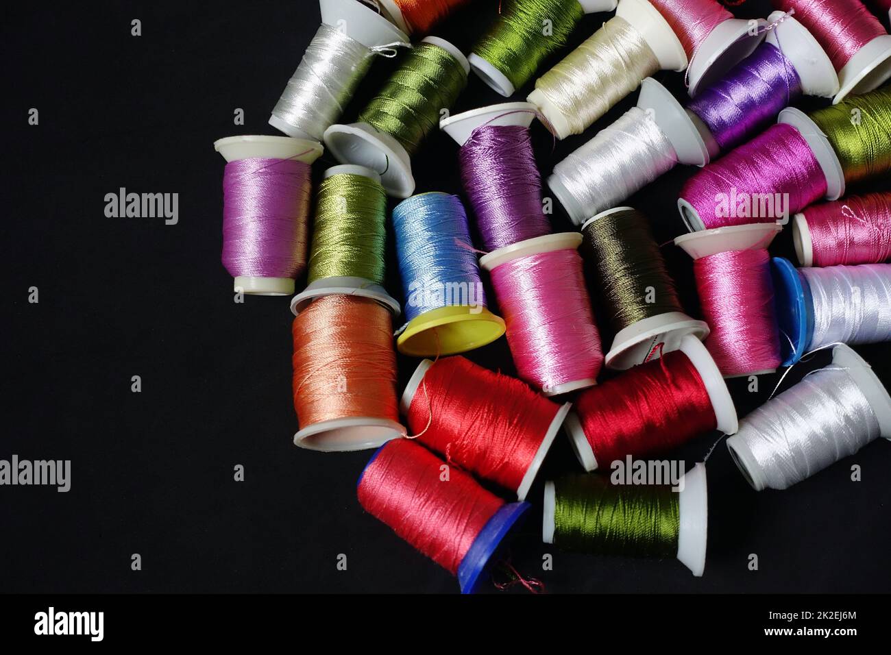 close-up colorful bobbin threads,handcrafted bobbin threads Stock Photo ...