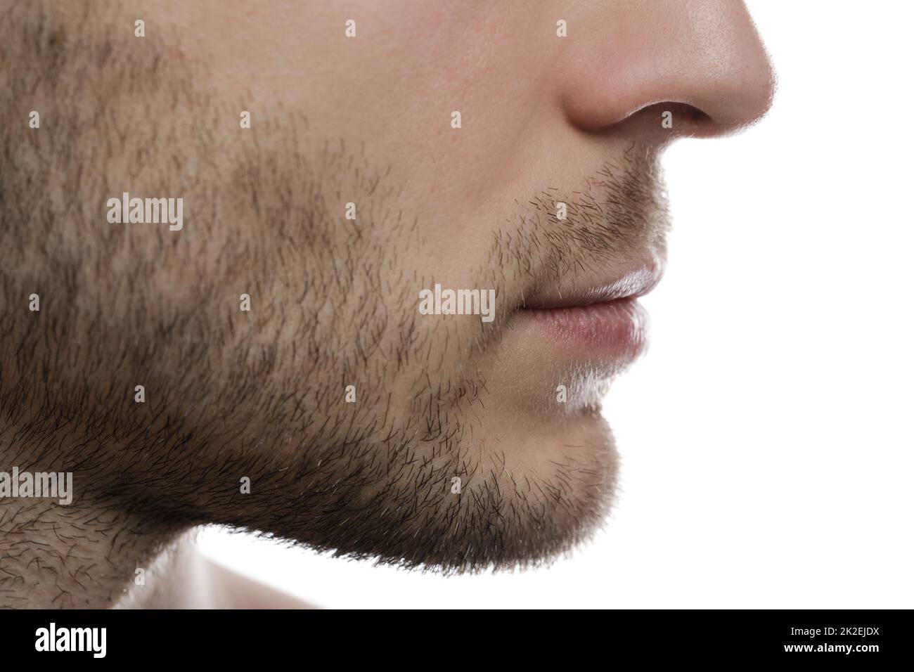 Close up of male chin and mouth Stock Photo - Alamy