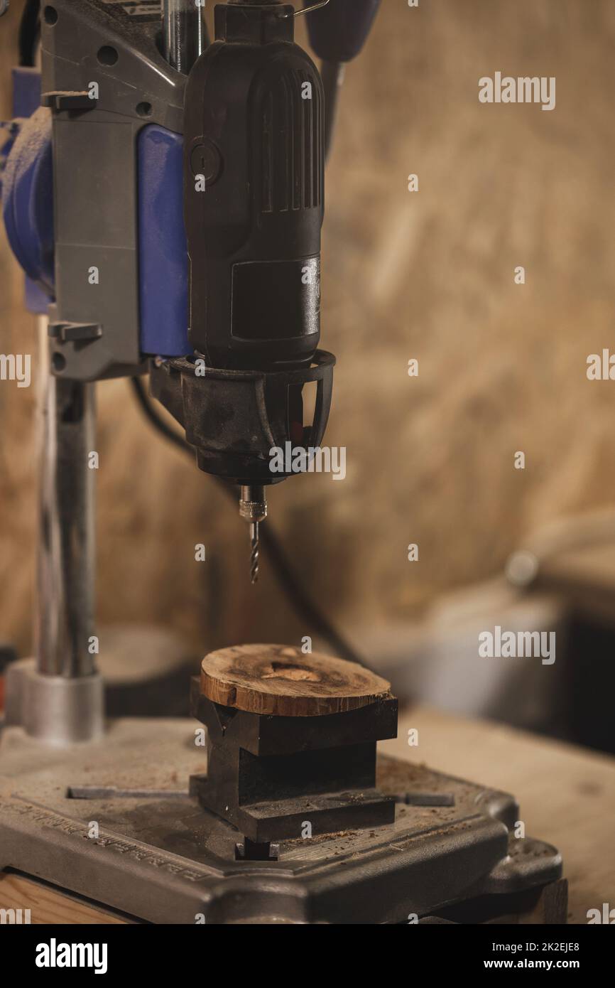 Details of drill machine in the workshop Stock Photo - Alamy
