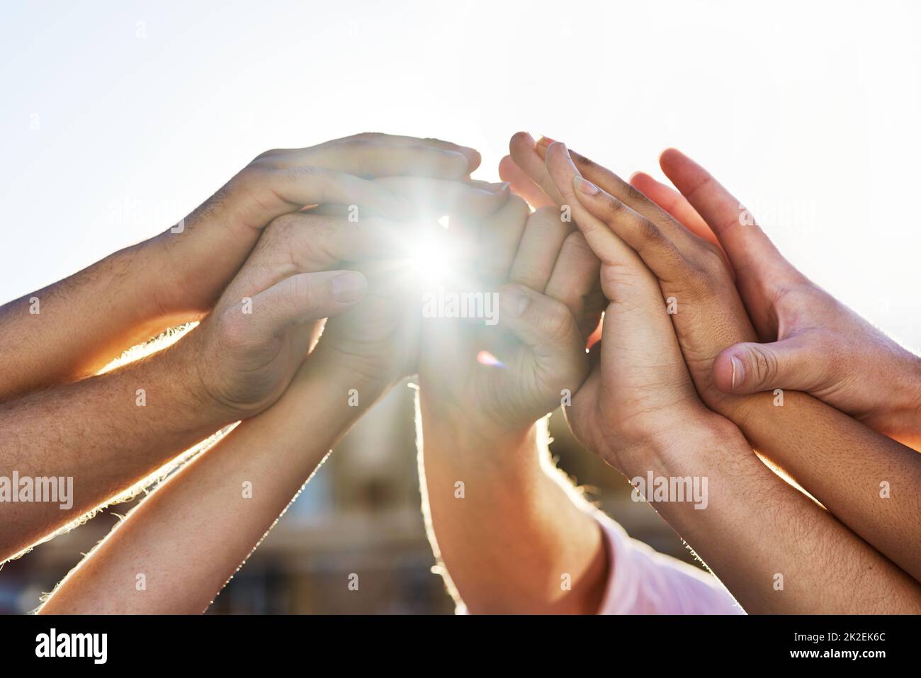 Many hands reaching up hi-res stock photography and images - Alamy