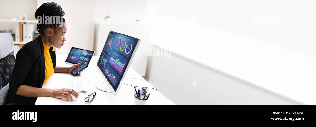 African American Business Data Analyst Woman Stock Photo - Alamy