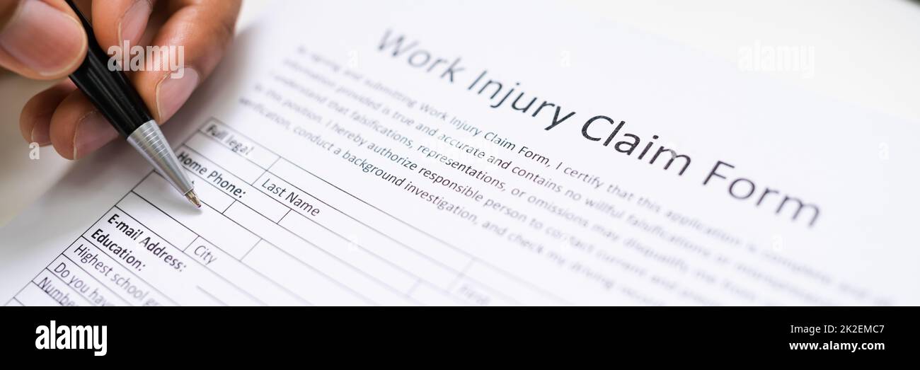 African American Filling Worker Compensation Stock Photo - Alamy
