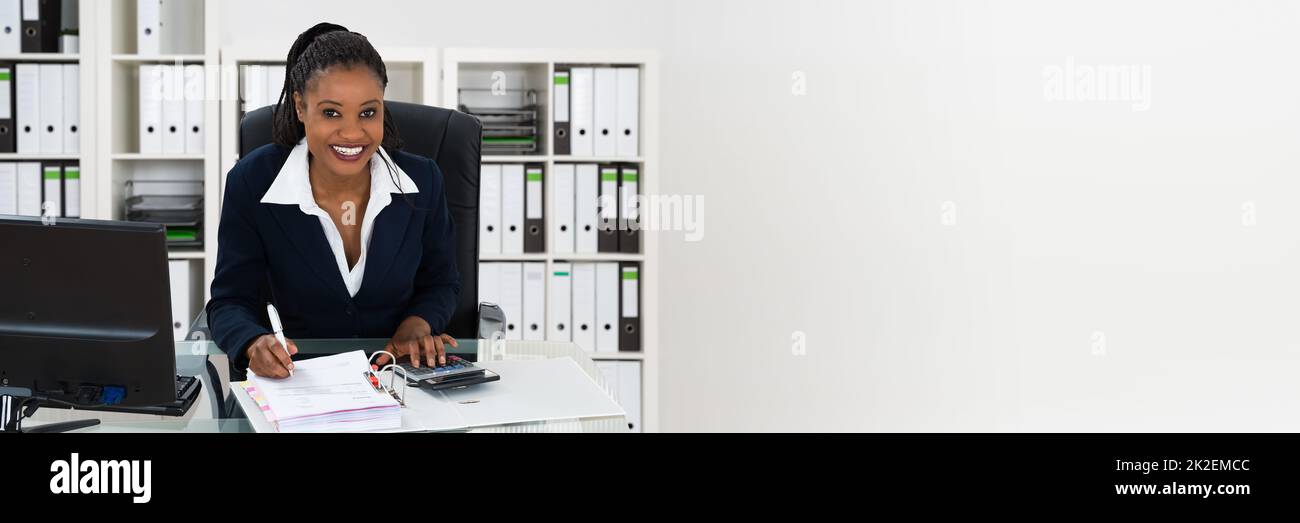 African Professional Accountant Woman Stock Photo - Alamy