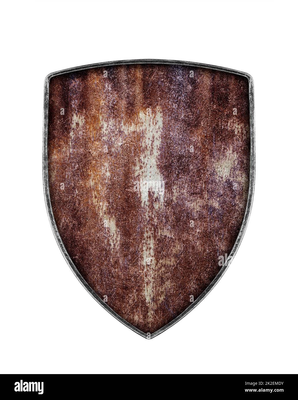 Old rusty shield isolated on white background Stock Photo - Alamy