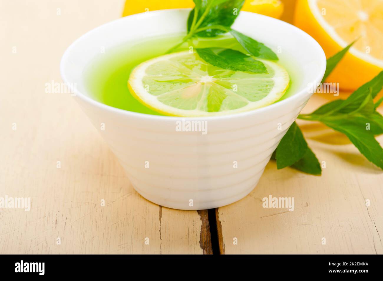 mint infusion tea tisane with lemon Stock Photo - Alamy