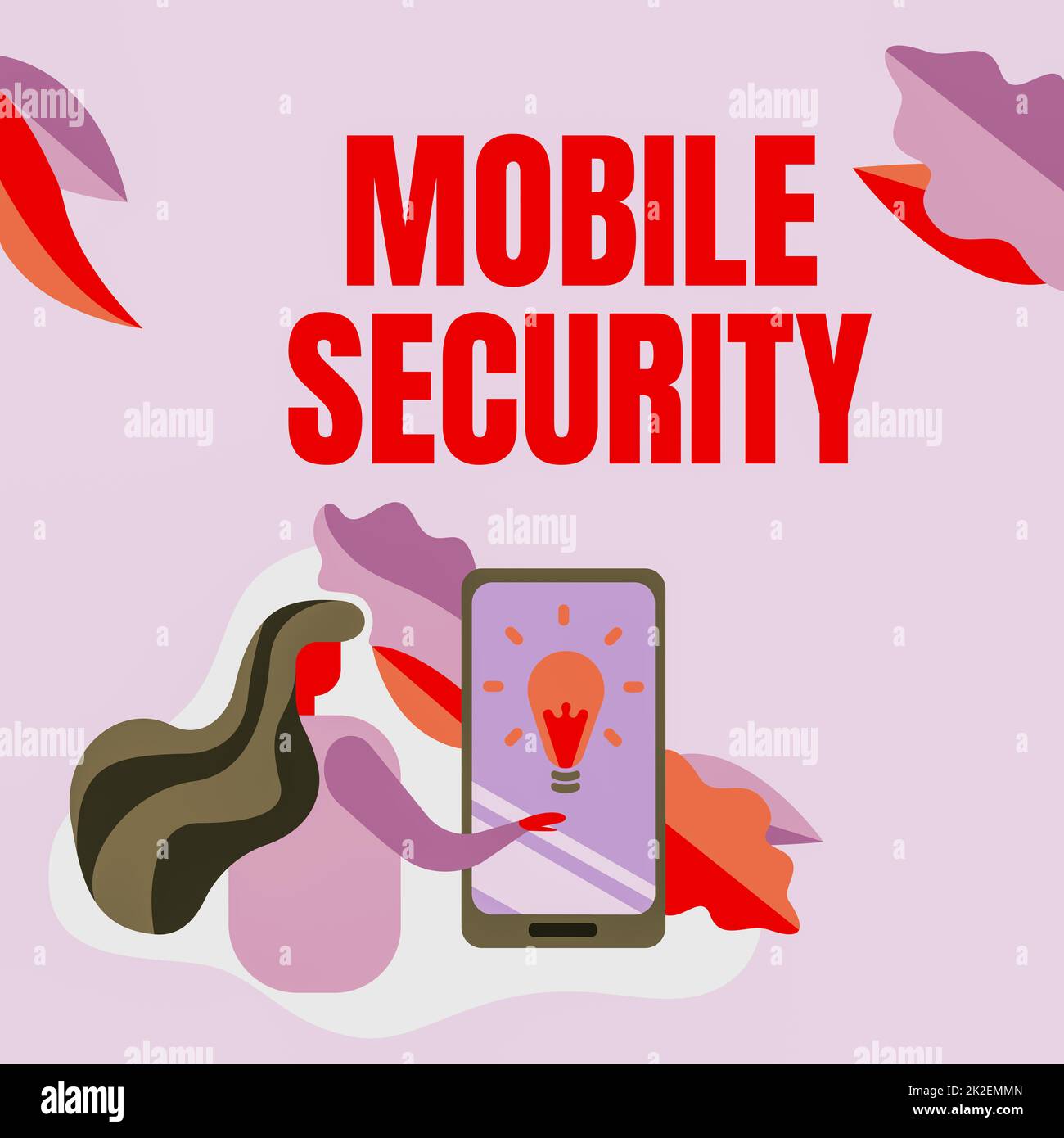 Text Caption Presenting Mobile Security Concept Meaning Protection Of