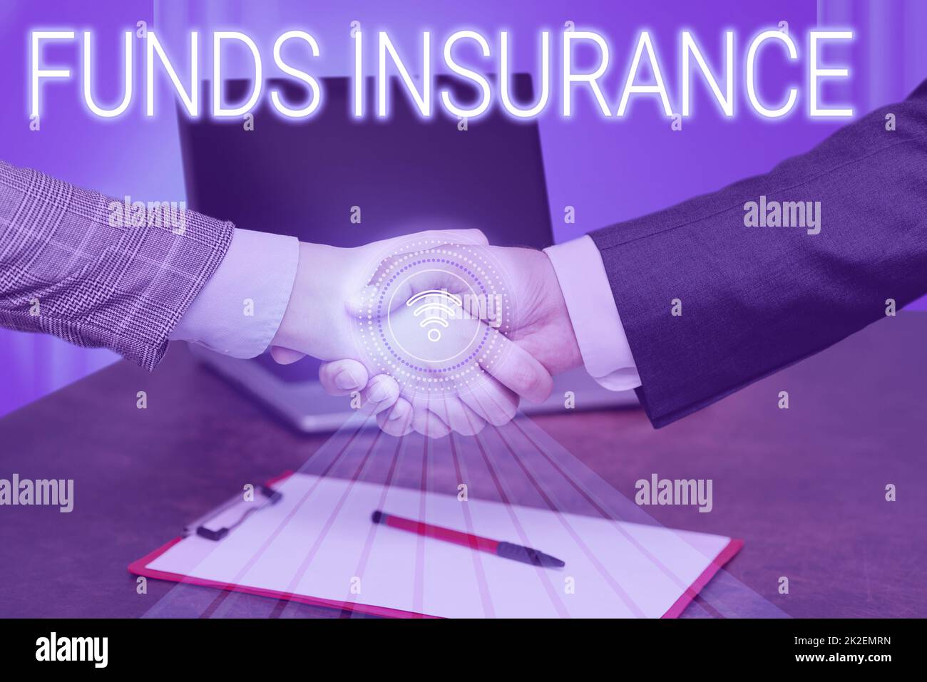 Hand writing sign Funds Insurance. Internet Concept Form of collective ...