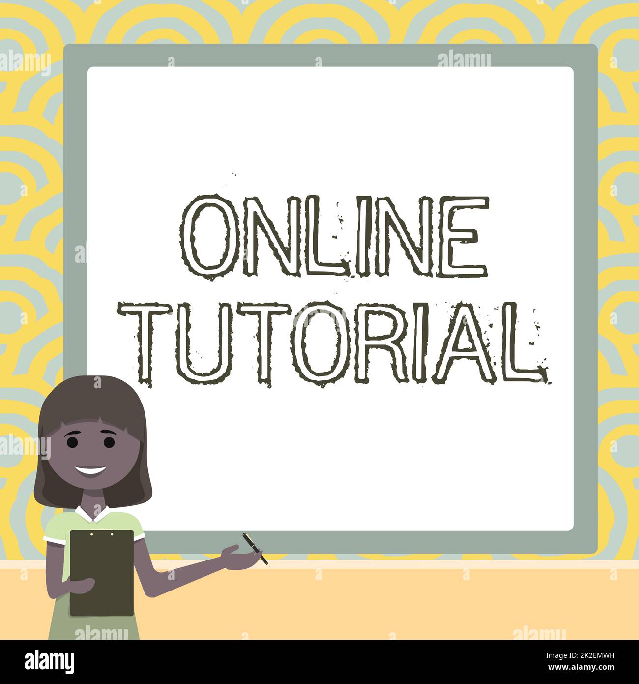 Sign displaying Online Tutorial. Business overview process of tutoring ...