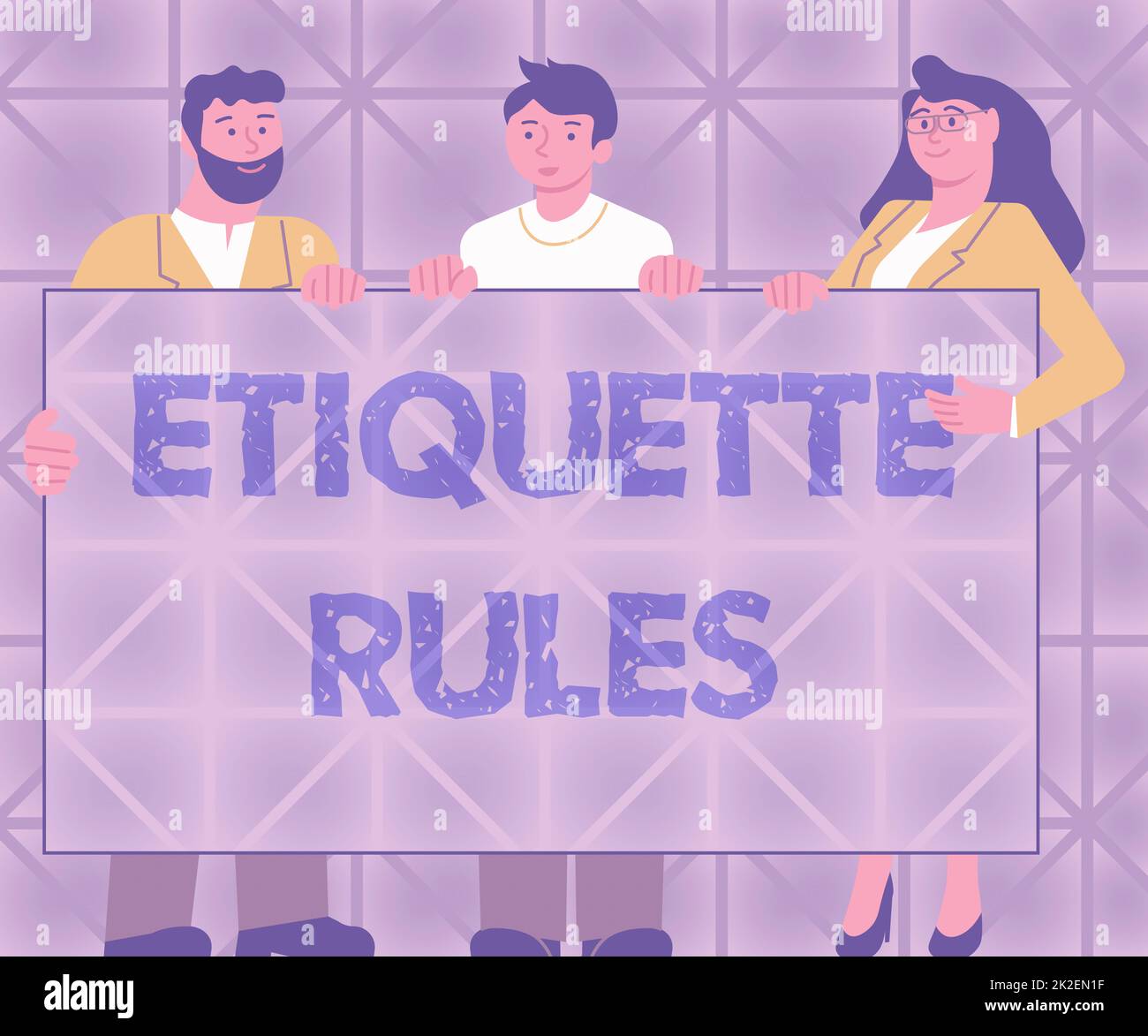Writing displaying text Etiquette Rules. Word for customs that control ...