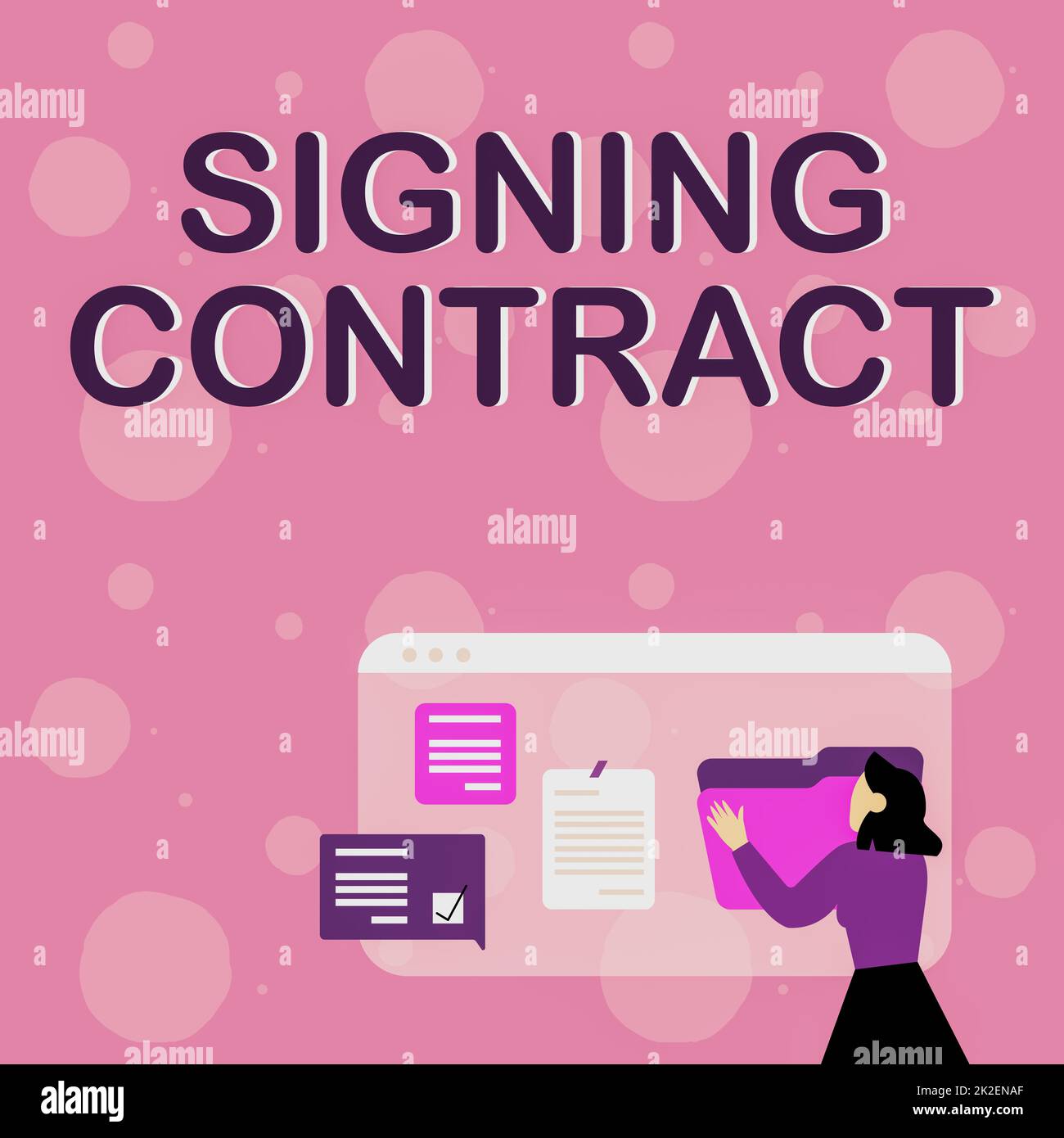 Conceptual caption Signing Contract. Word for the parties signing the ...