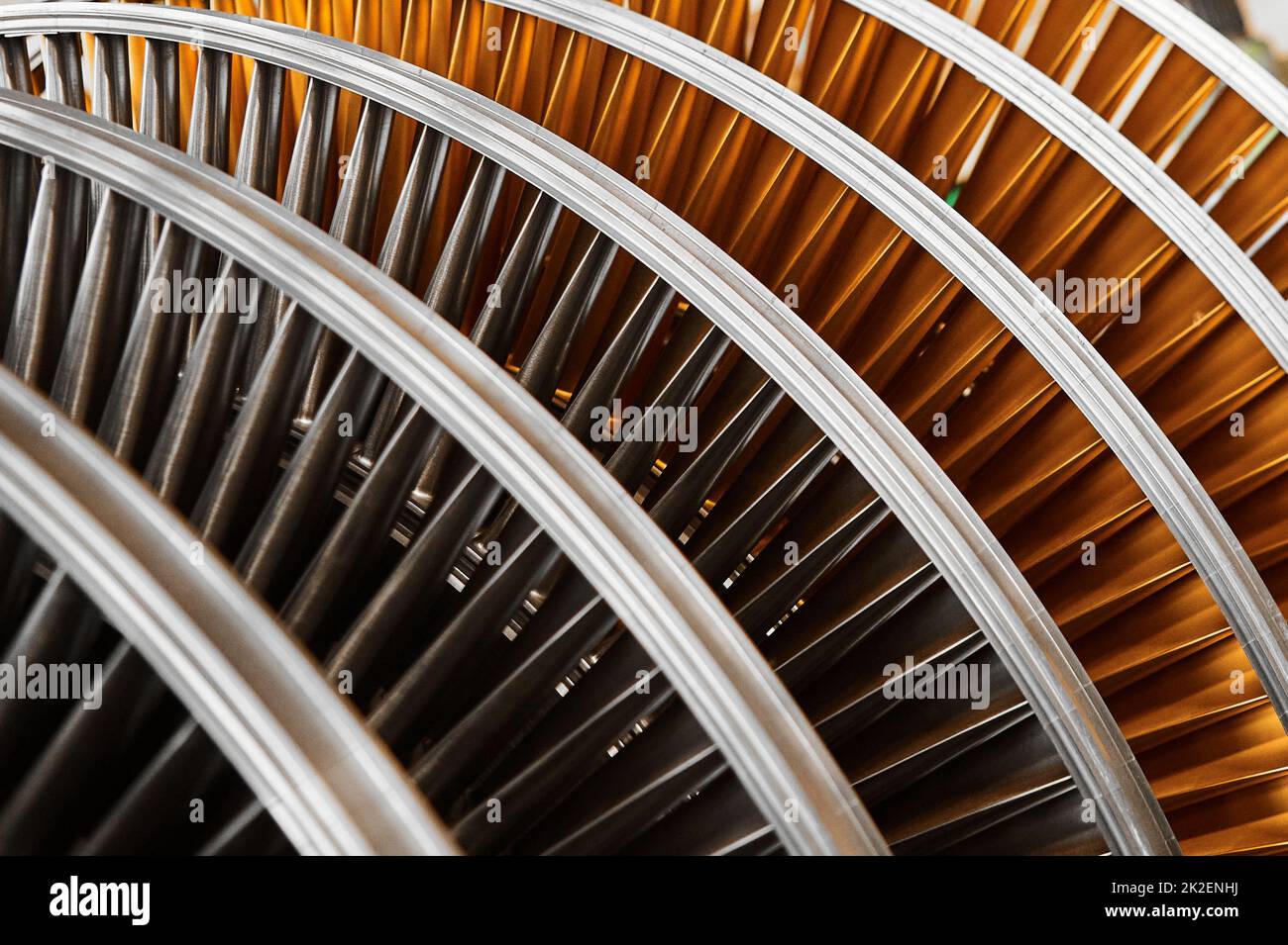 High-speed steam turbine blades with gas-thermal evaporation Stock ...