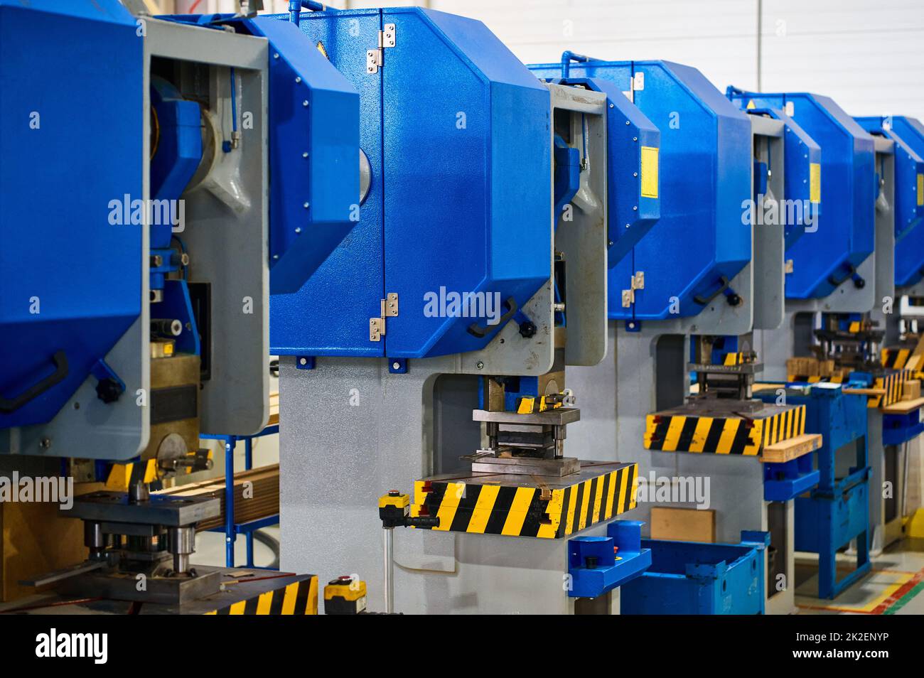 Punching press machine tools make metal details in workshop Stock Photo ...