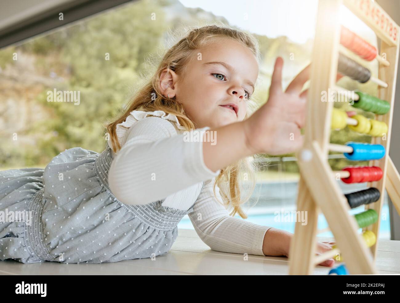 Education, learning and girl counting and practice math in homeschool ...