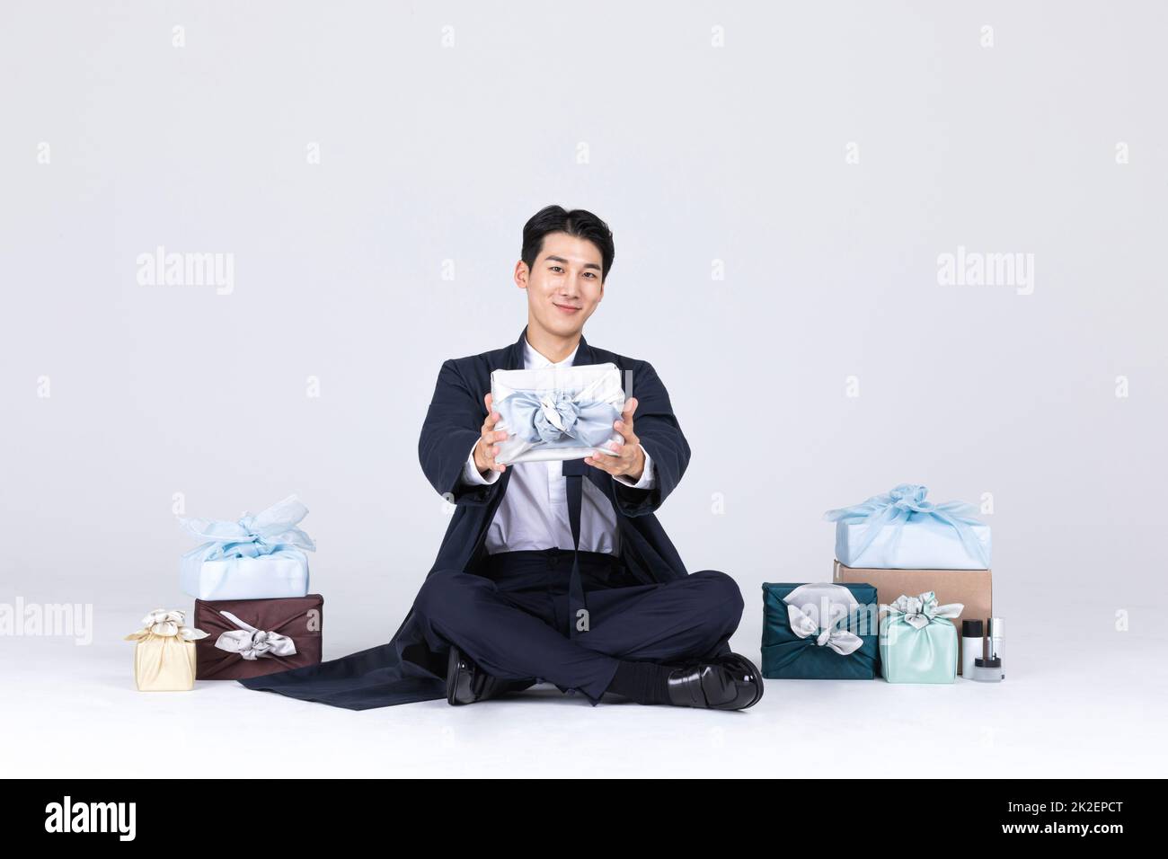 goodlooking Korean young man in 20s wearing modern Hanbok wearing ...