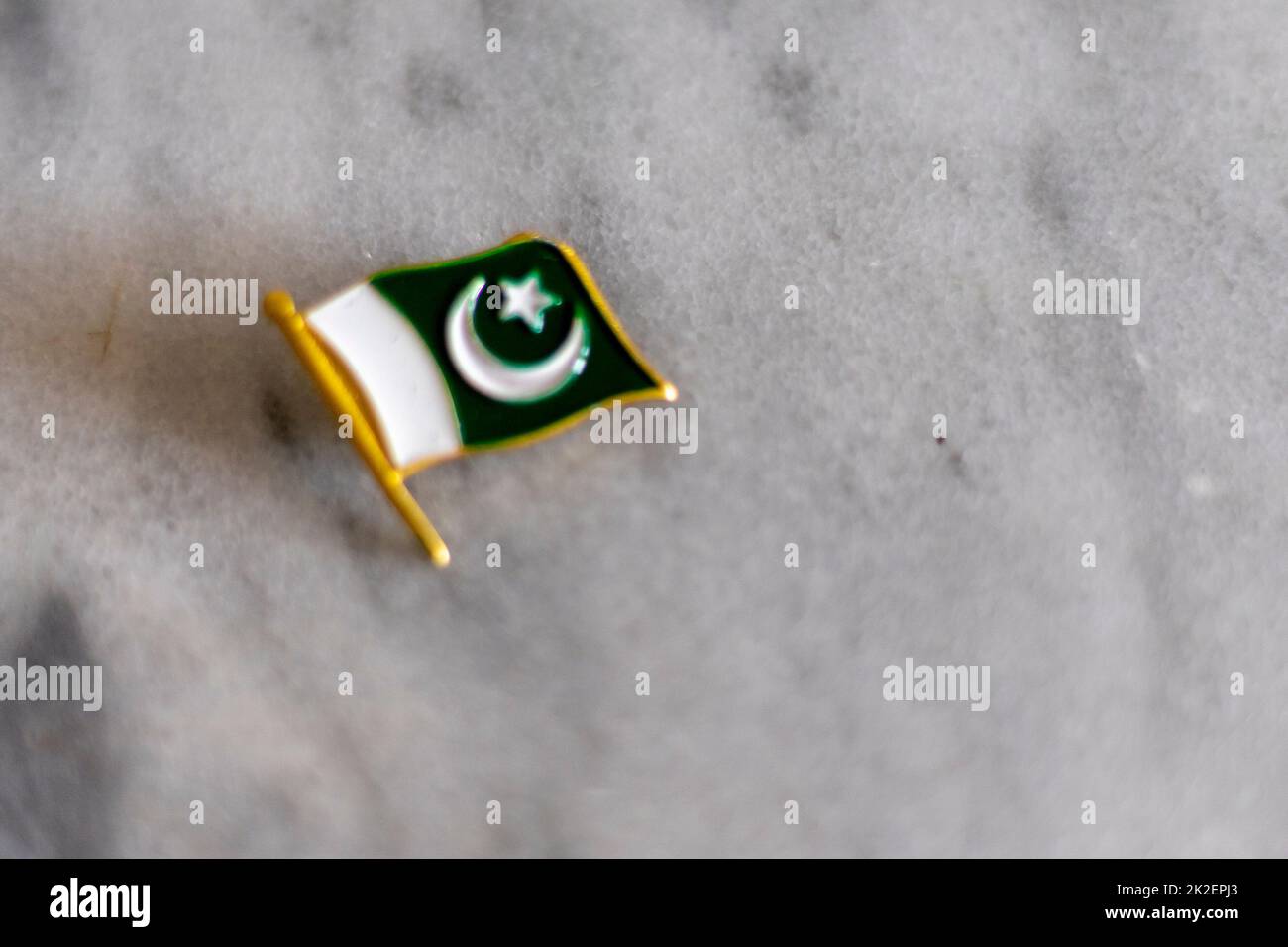 Pakistan Independence 14 August flag badge closeup view Stock Photo - Alamy