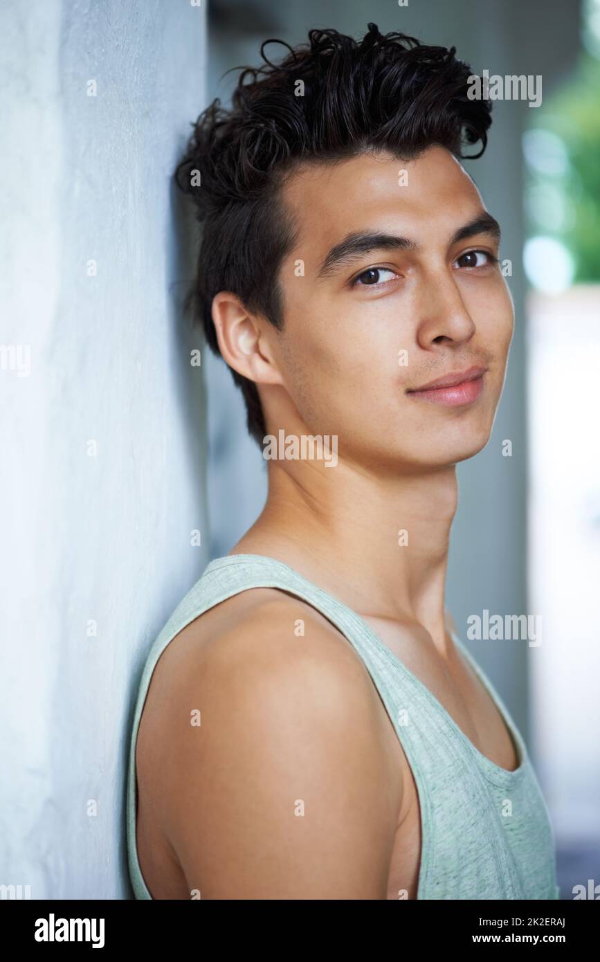 Standing male model leaning hi-res stock photography and images - Alamy