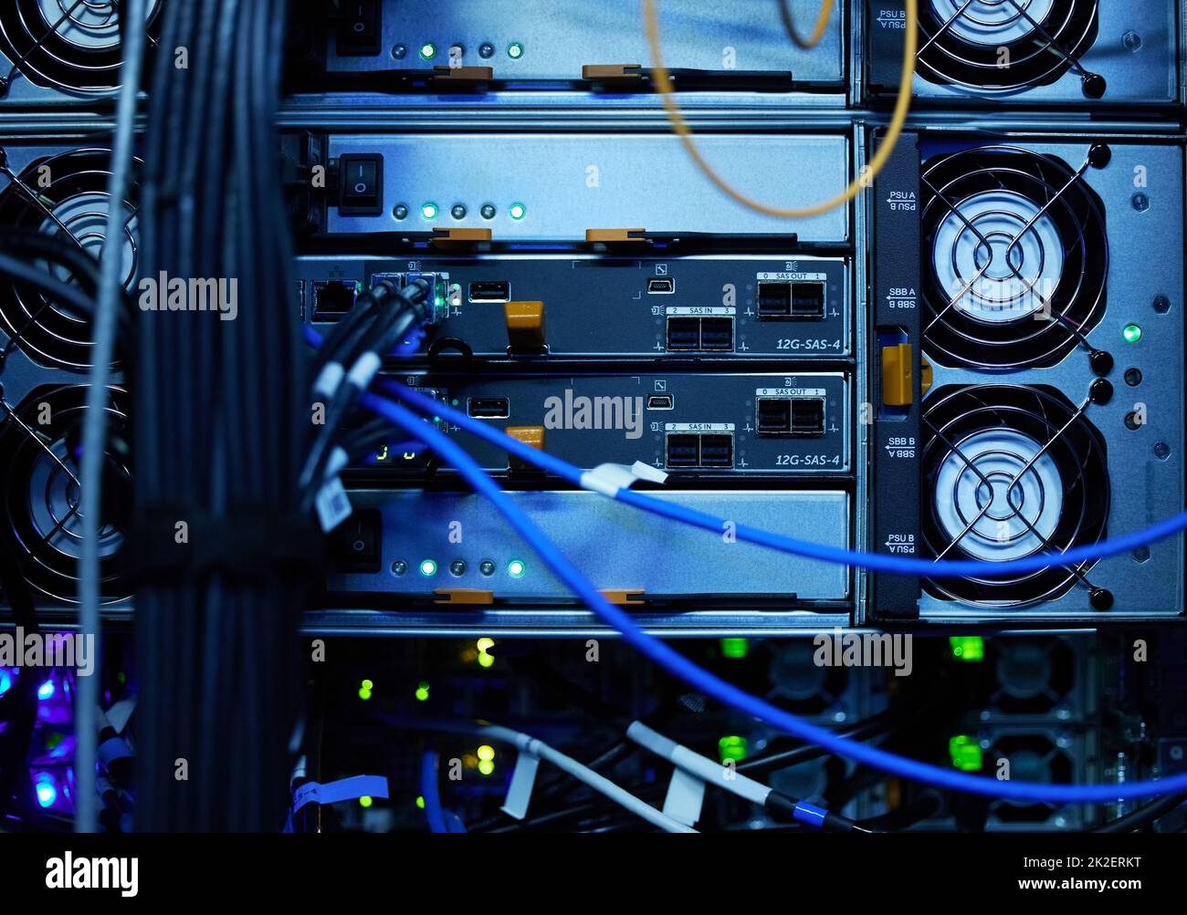 Your data is on its way. Shot of electronic equipment in an empty ...