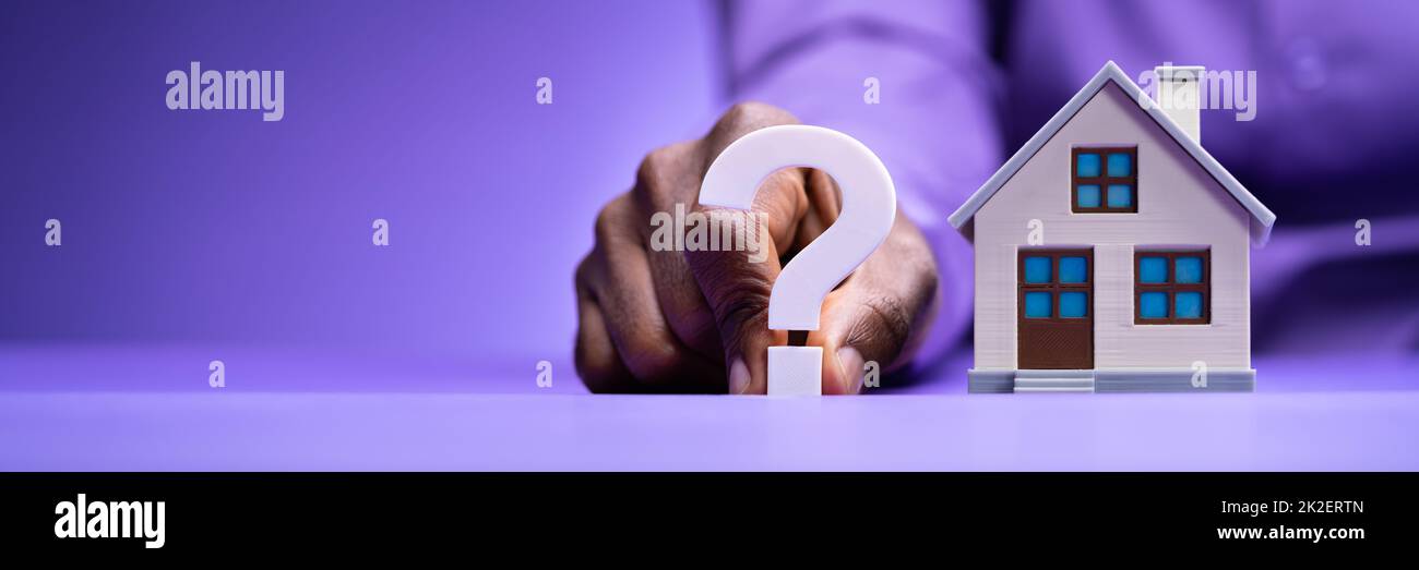 Real Estate House Mortgage Questions. Advice Stock Photo - Alamy