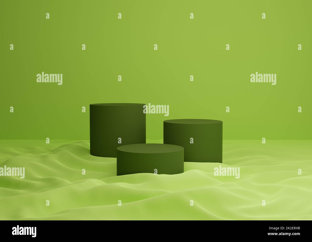 Lime Green Composition of Three Podiums or Stands for Product Display ...