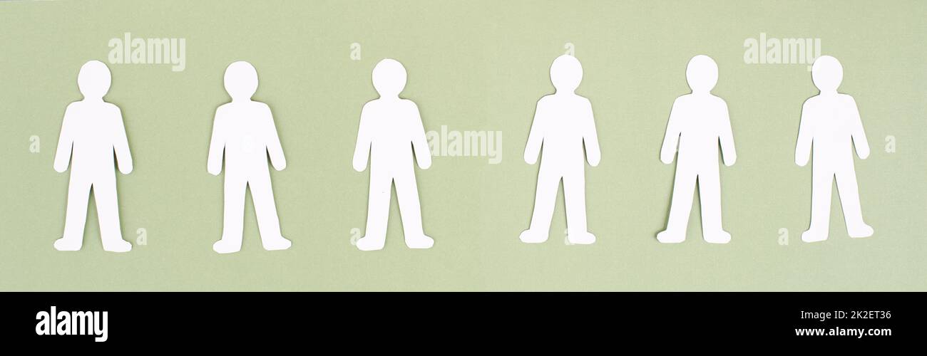 Group of people, equal men, social distancing, community of humans ...