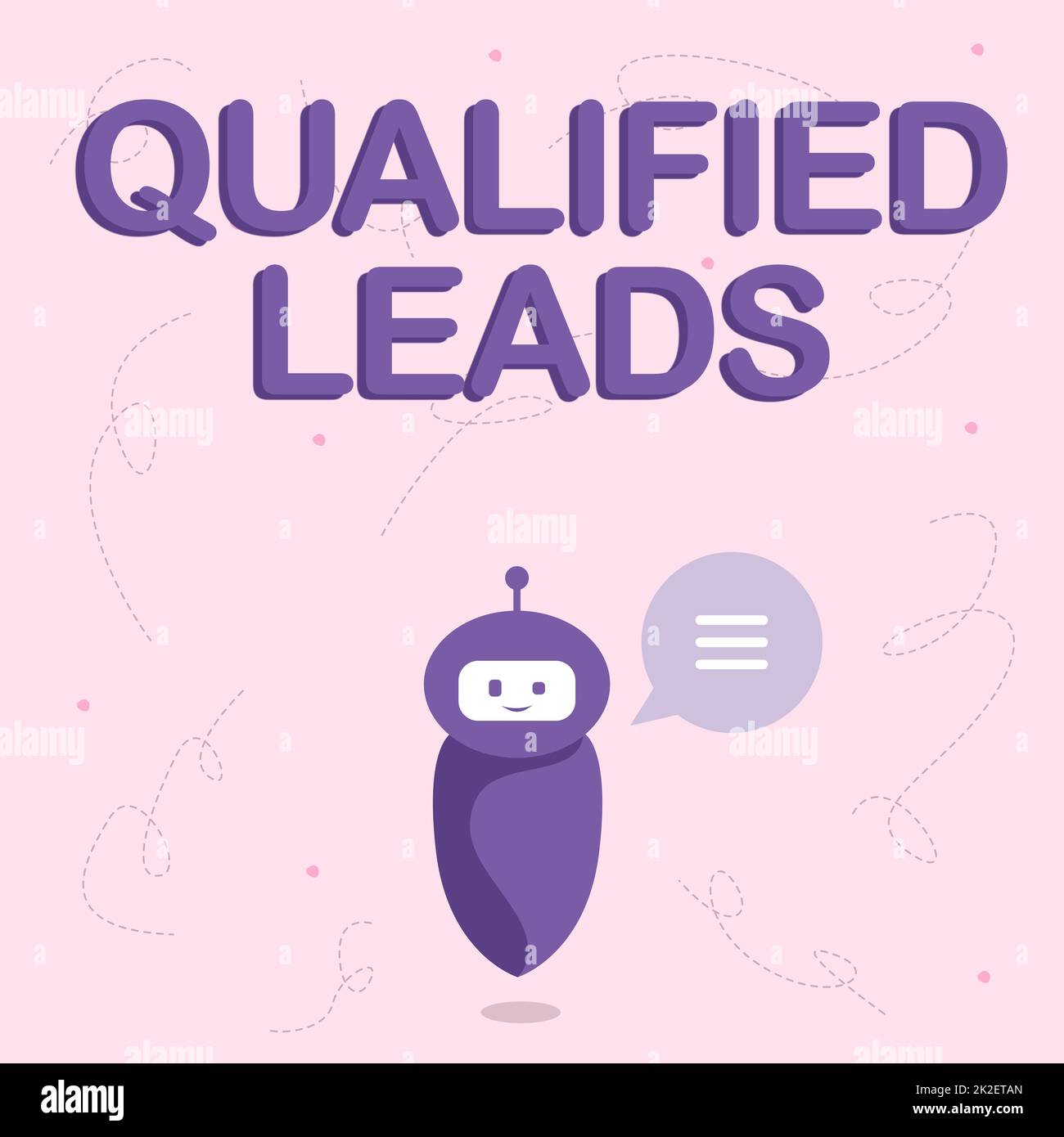 Text caption presenting Qualified Leads. Business overview lead judged ...