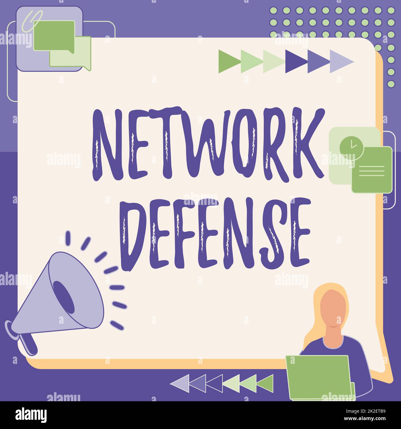 Handwriting text Network Defense. Business idea easures to protect and ...