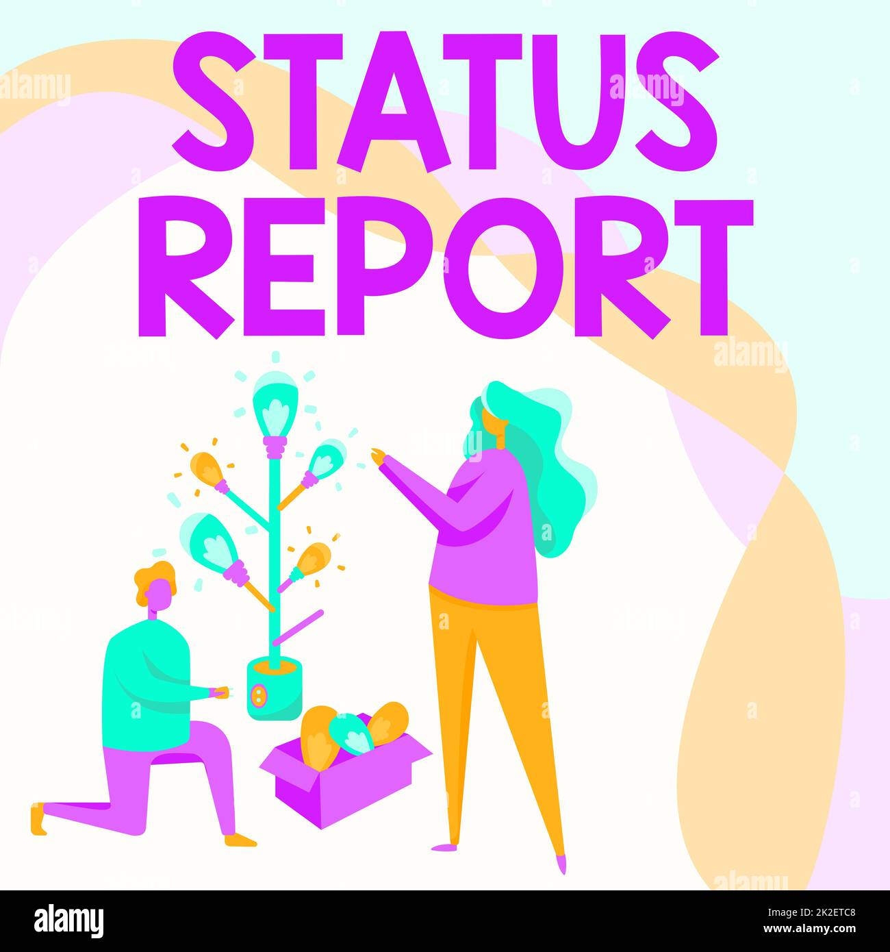 Sign displaying Status Report. Concept meaning Update Summary of ...