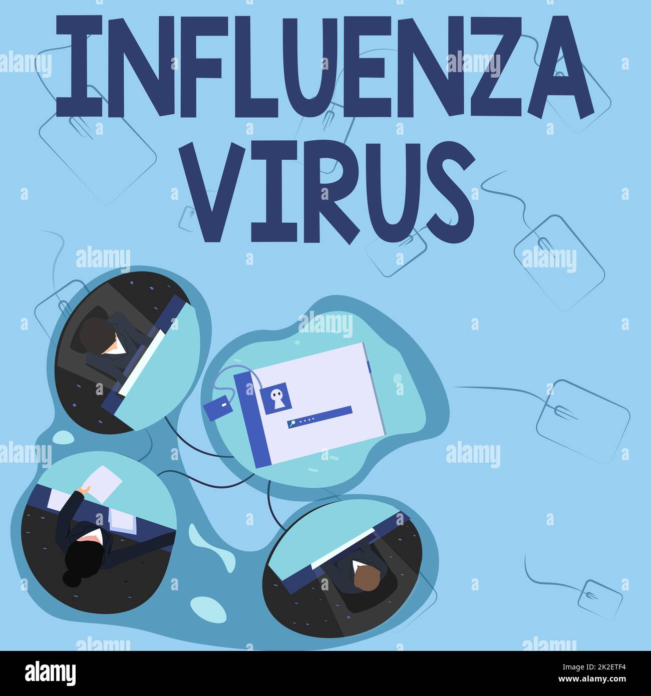 Text caption presenting Influenza Virus. Word for an infectious disease ...