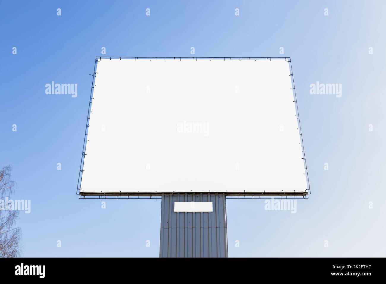 Mockup large white blank advertising billboard or promotion against the ...