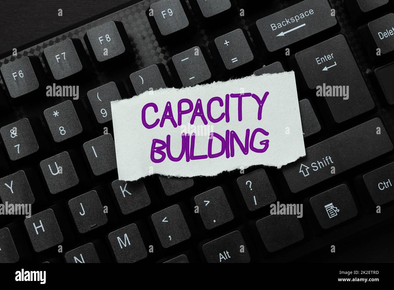 Hand writing sign Capacity Building. Word Written on process by which ...