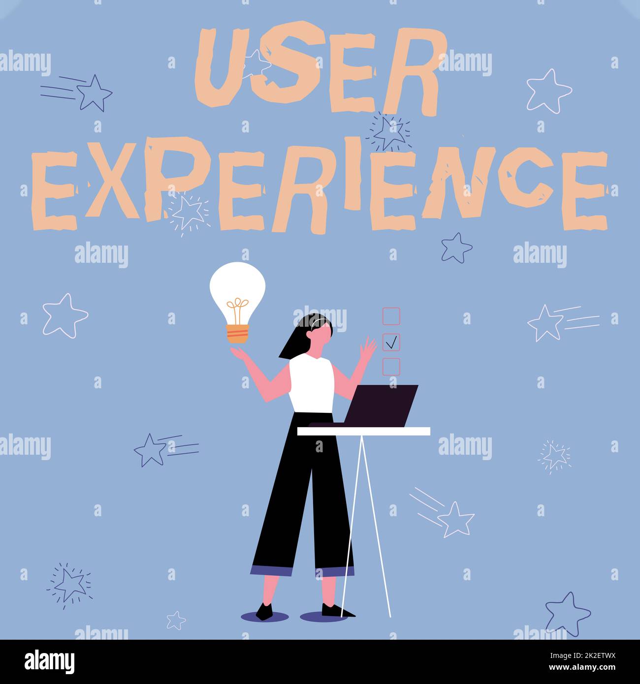 Text sign showing User Experience. Business concept using website especially in terms how ...